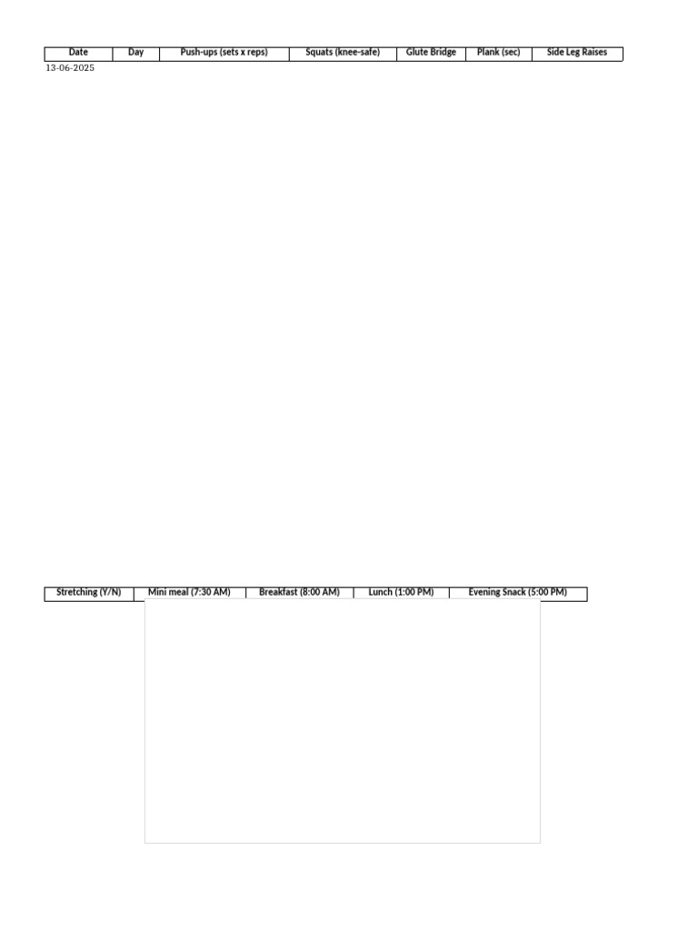 Daily Muscle Gain Tracker | PDF