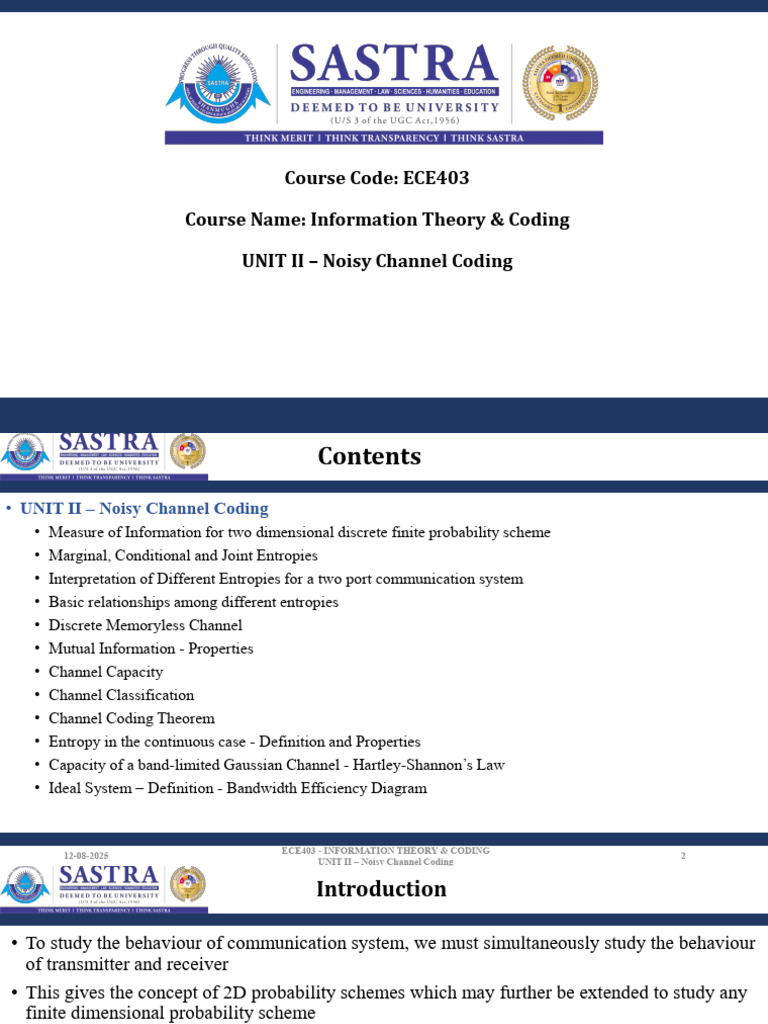 ITC_UNIT_II (1) | PDF | Theoretical Computer Science | Statistical Theory