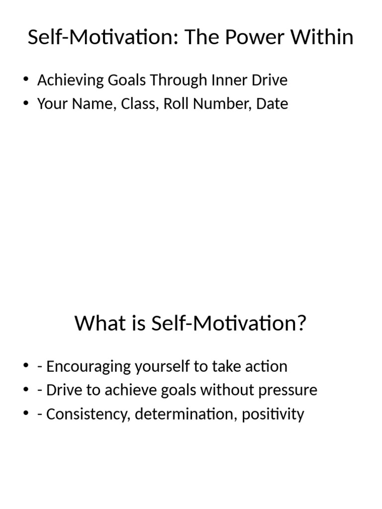 Self Motivation Presentation | PDF