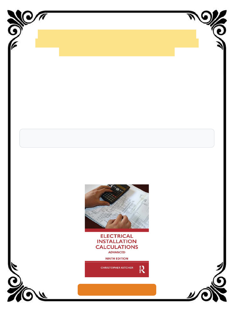 Electrical Installation Calculations Advanced 9th Edition Christopher ...