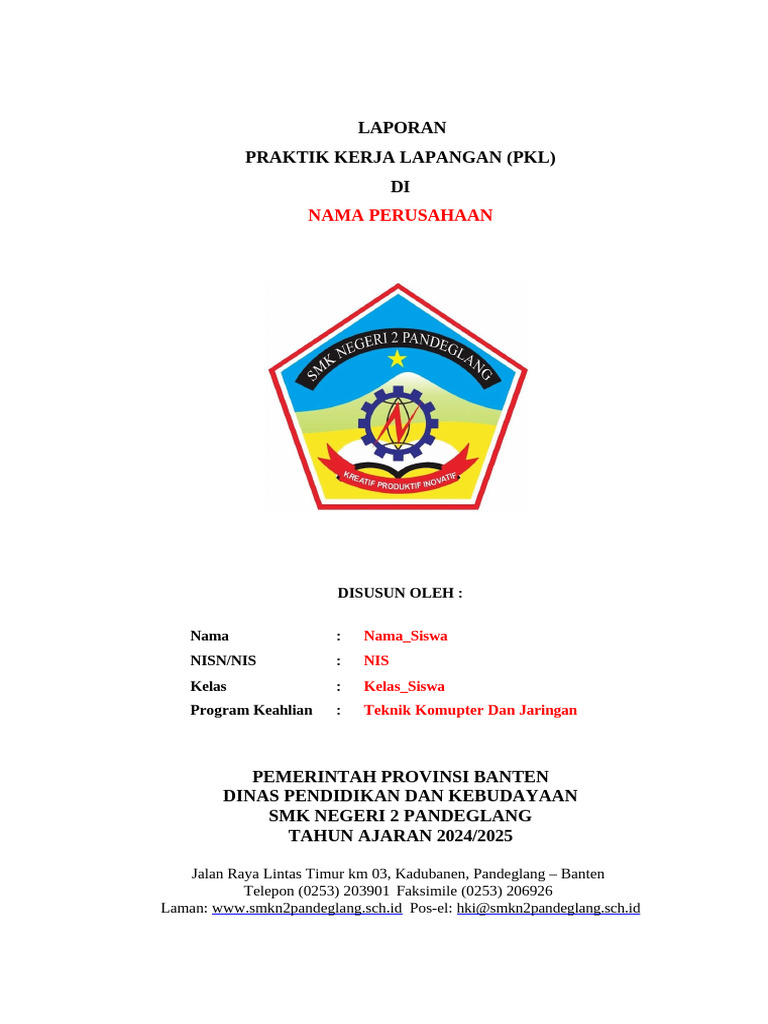 Format Laporan Pkl 2024 Rev.3 | PDF