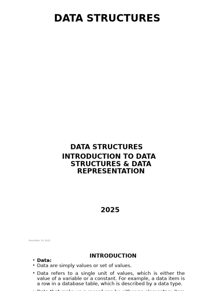Introduction to Data Structures and Types | PDF | Data Type | Boolean ...