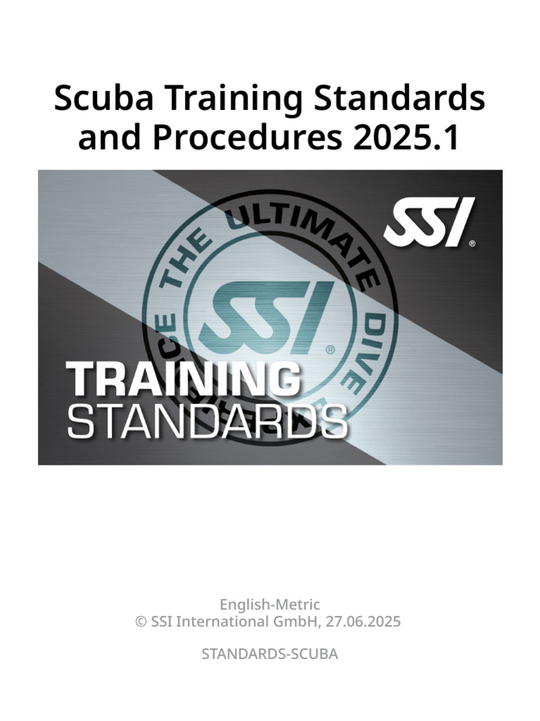 SSI Scuba Training Standards 2025 | PDF | Scuba Diving | Equipment