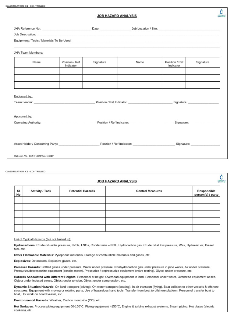 Job Hazard Analysis Template | PDF | Radiation | Hazards