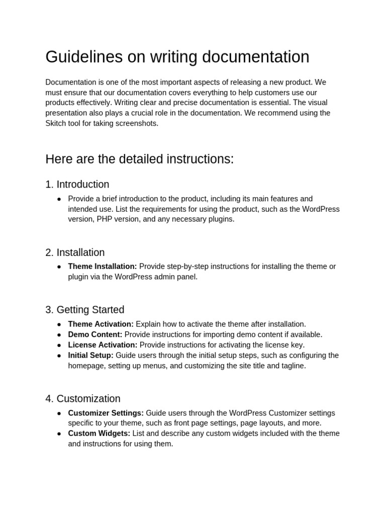 Documentation Writing Guidelines | PDF | Word Press | Computing