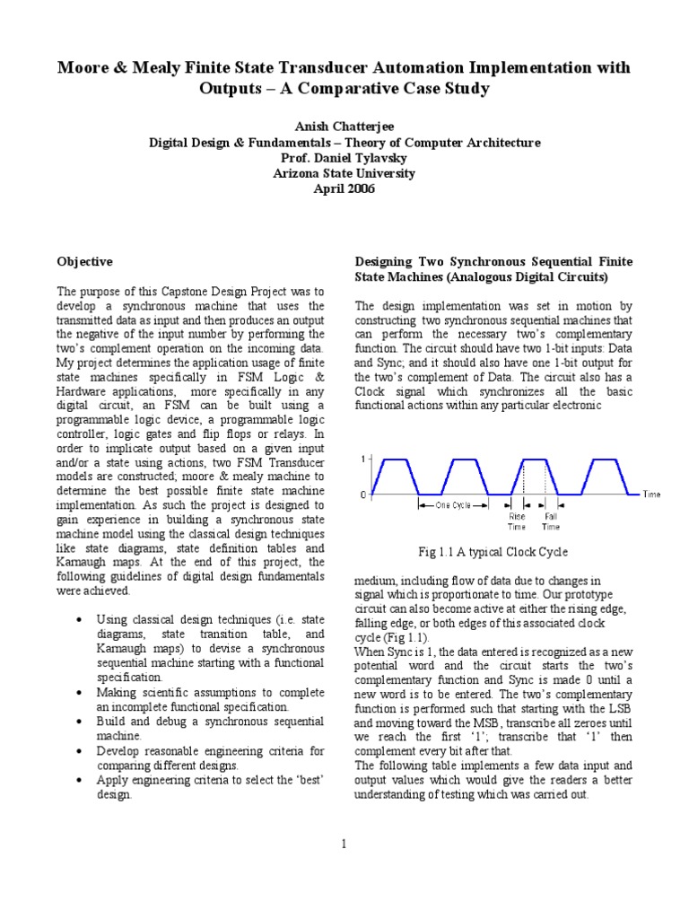 Capstone ResearchProject Moore Mealy Machine | PDF | Electronic Engineering | Digital Technology