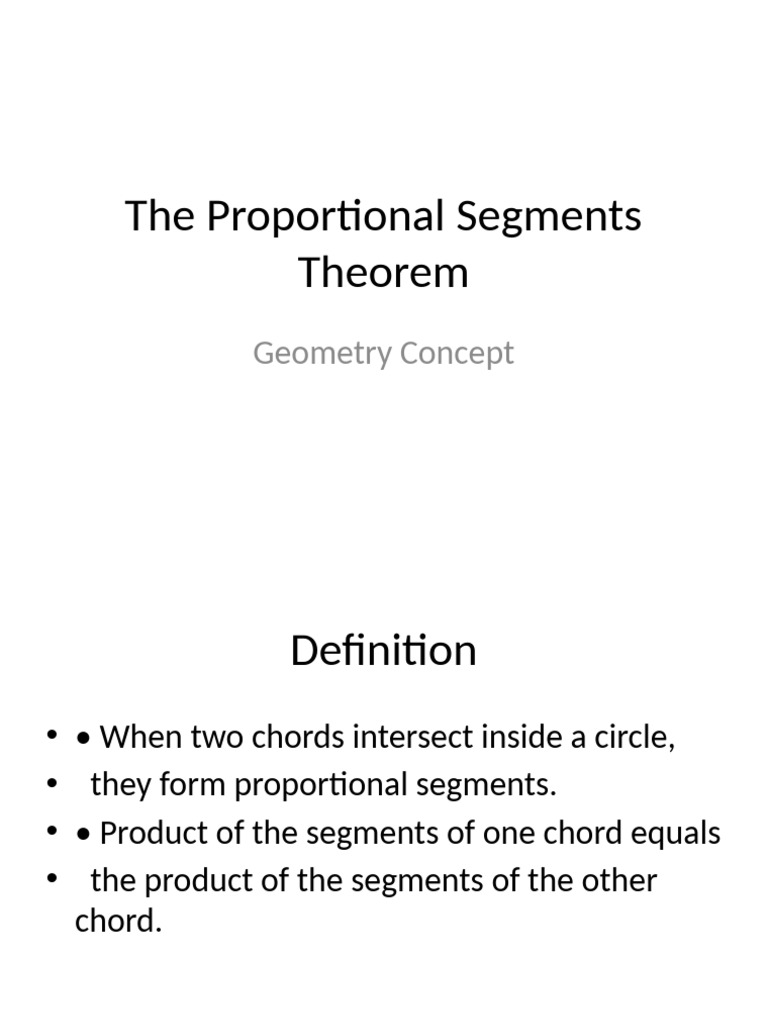The Proportional Segments Theorem v2 | PDF
