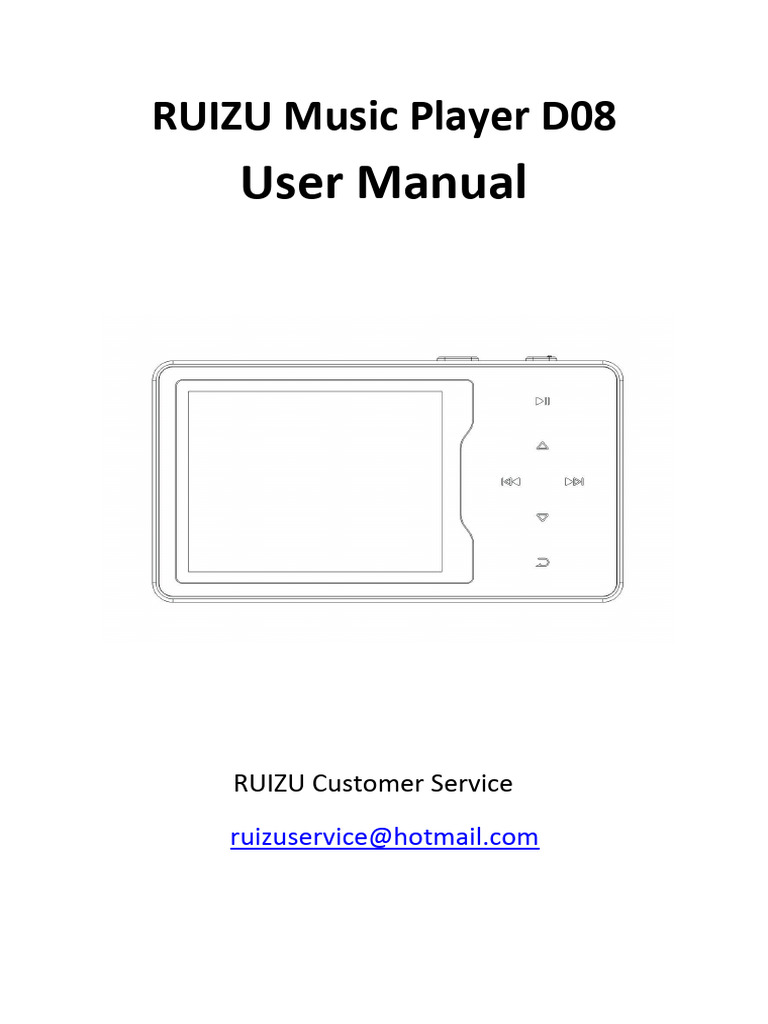 RUIZU D08 Music Player User Manual | PDF | Computer File | Usb