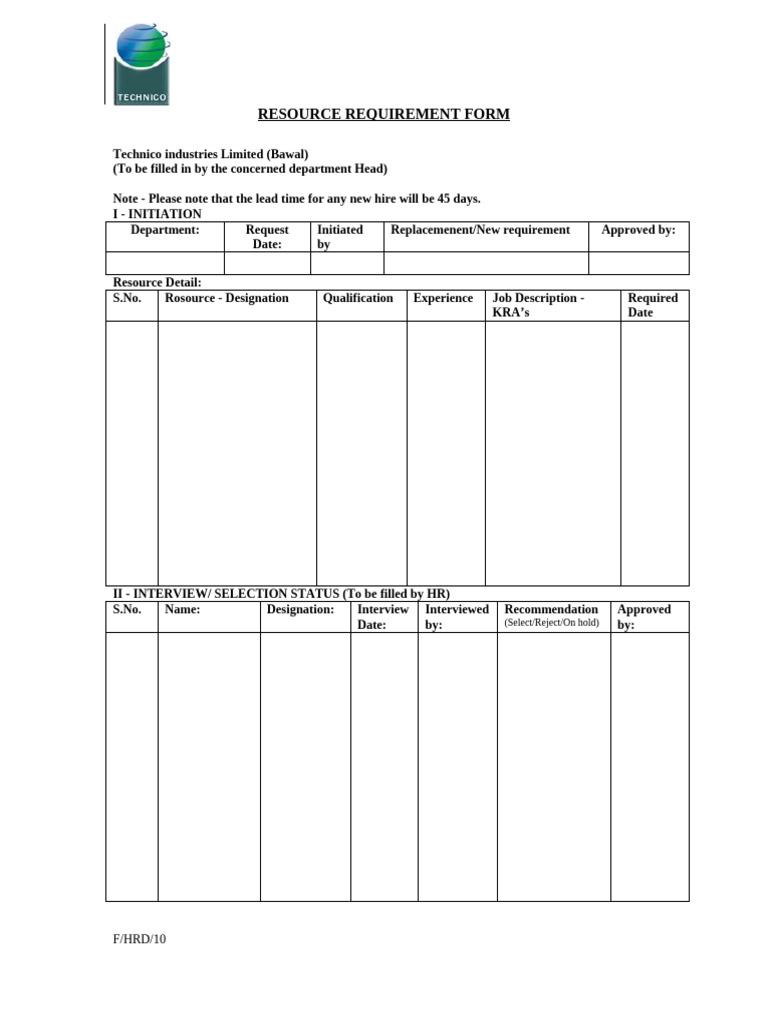 New Manpower Req. Format | PDF
