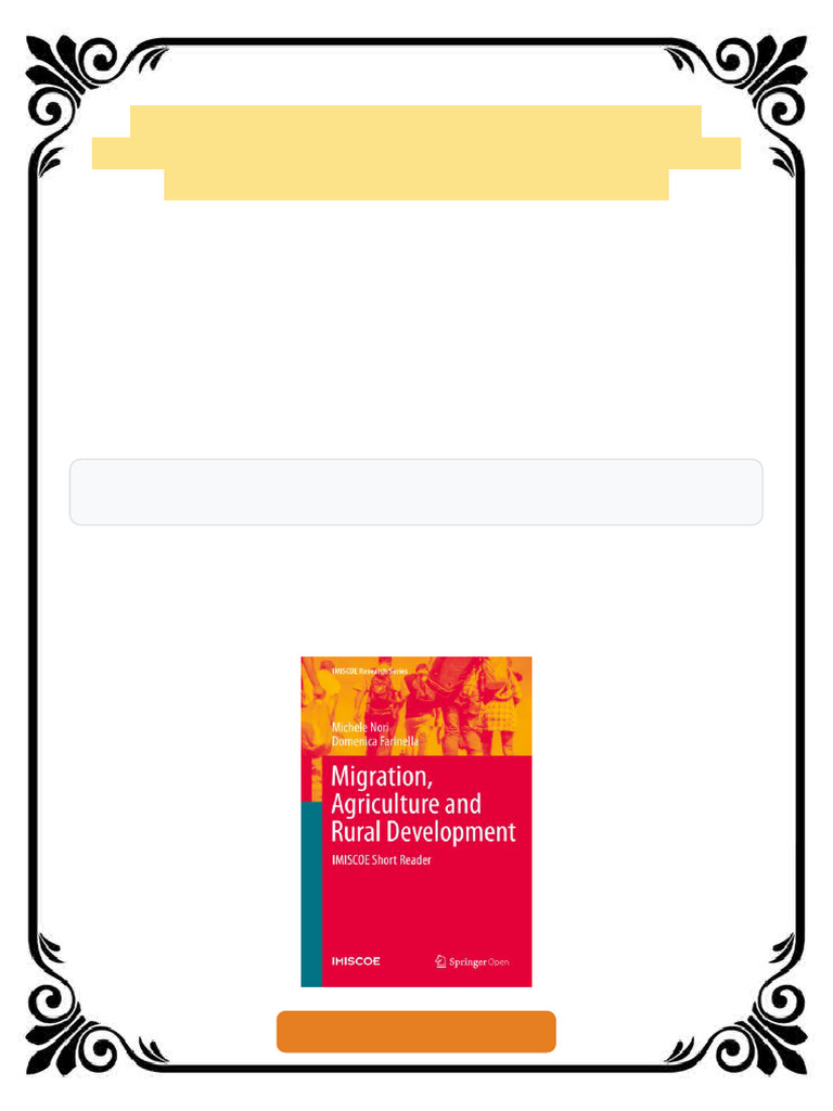 Migration Agriculture and Rural Development IMISCOE Short Reader ...