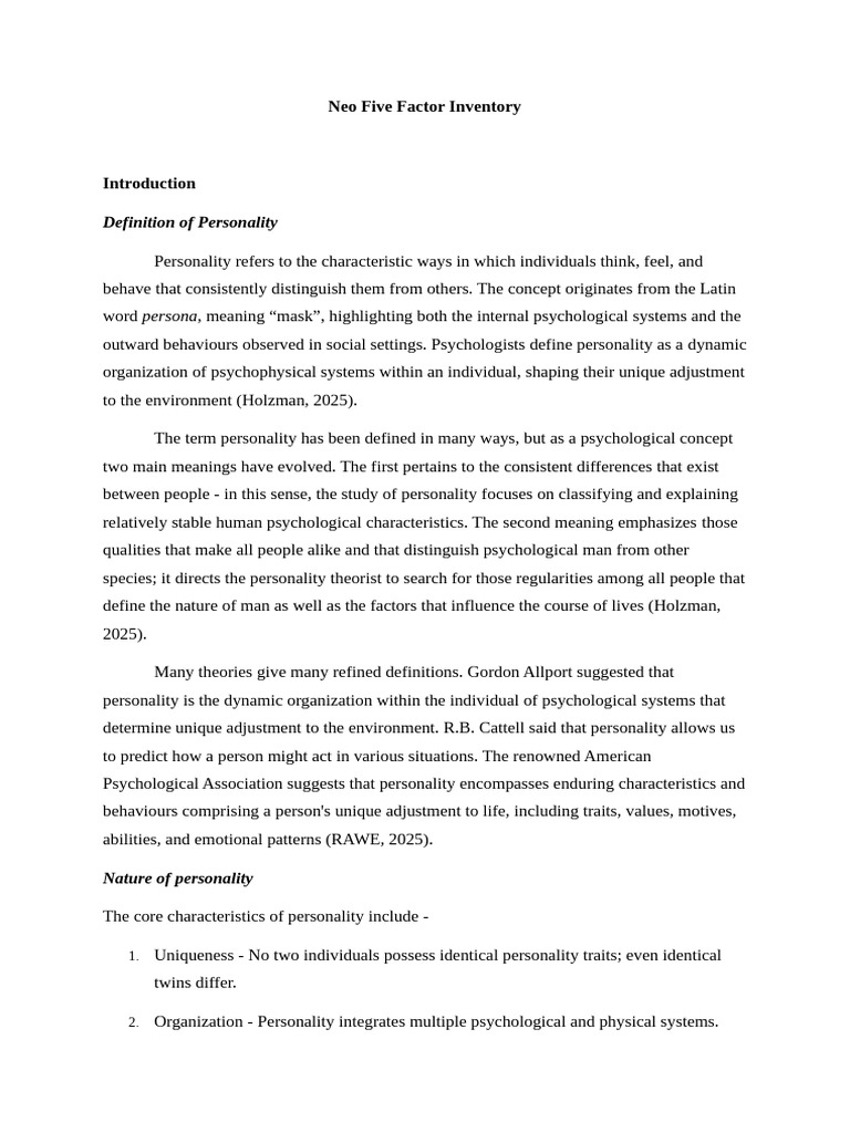 Understanding Personality Factors and Theories | PDF | Mental Disorder ...