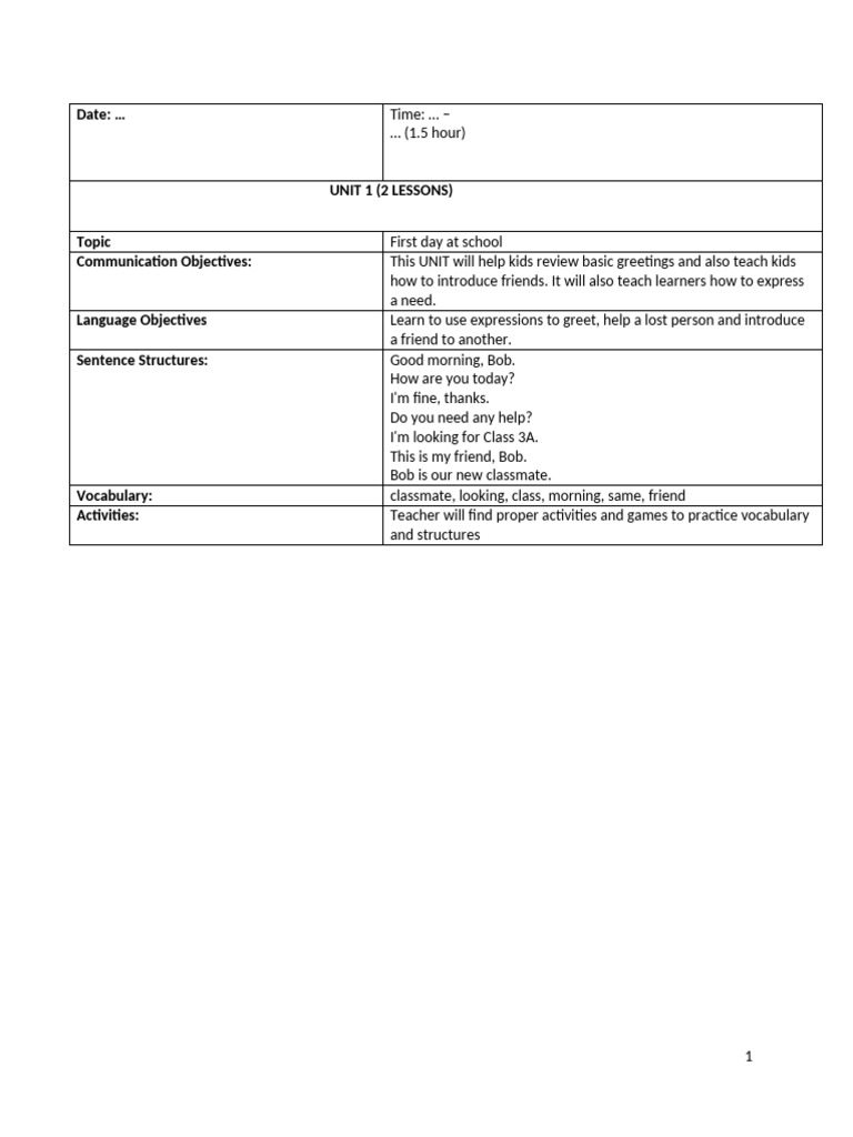 ESL Lesson Plans for Kids: Topics & Activities | PDF | Verb ...