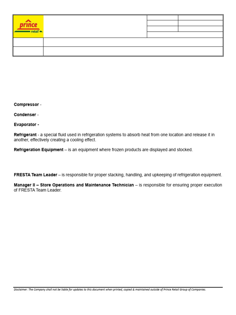WI-PRG-FE-005 (Refrigeration Equipment Proper Stacking, Handling and ...