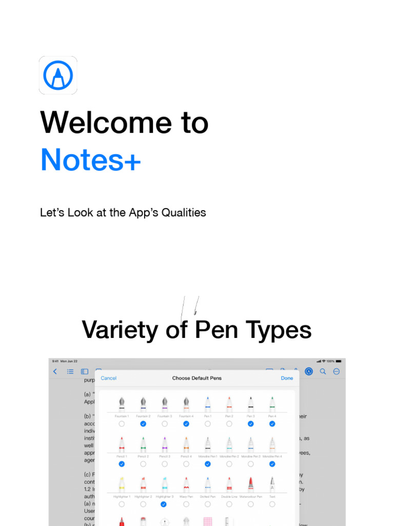Notes+ App Features Overview | PDF