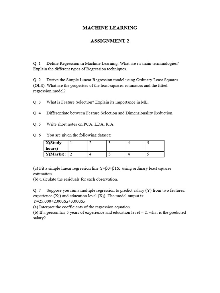 Machine Learning Assignment 2 | PDF