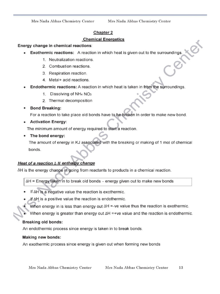 Chemical Energetics Material | PDF