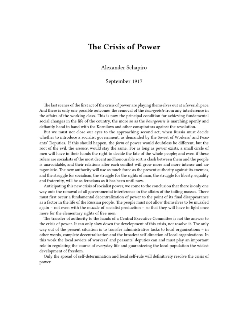 The Crisis of Power | PDF | Political Spectrum | Far Left Politics