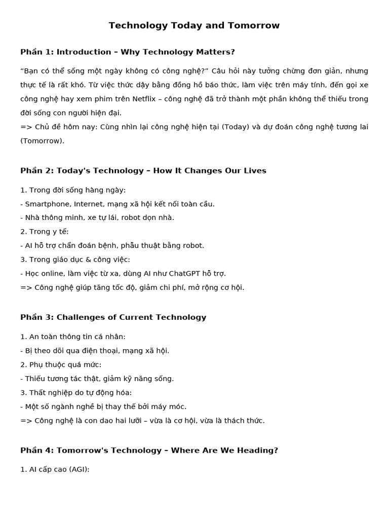 Technology Today and Tomorrow Presentation | PDF