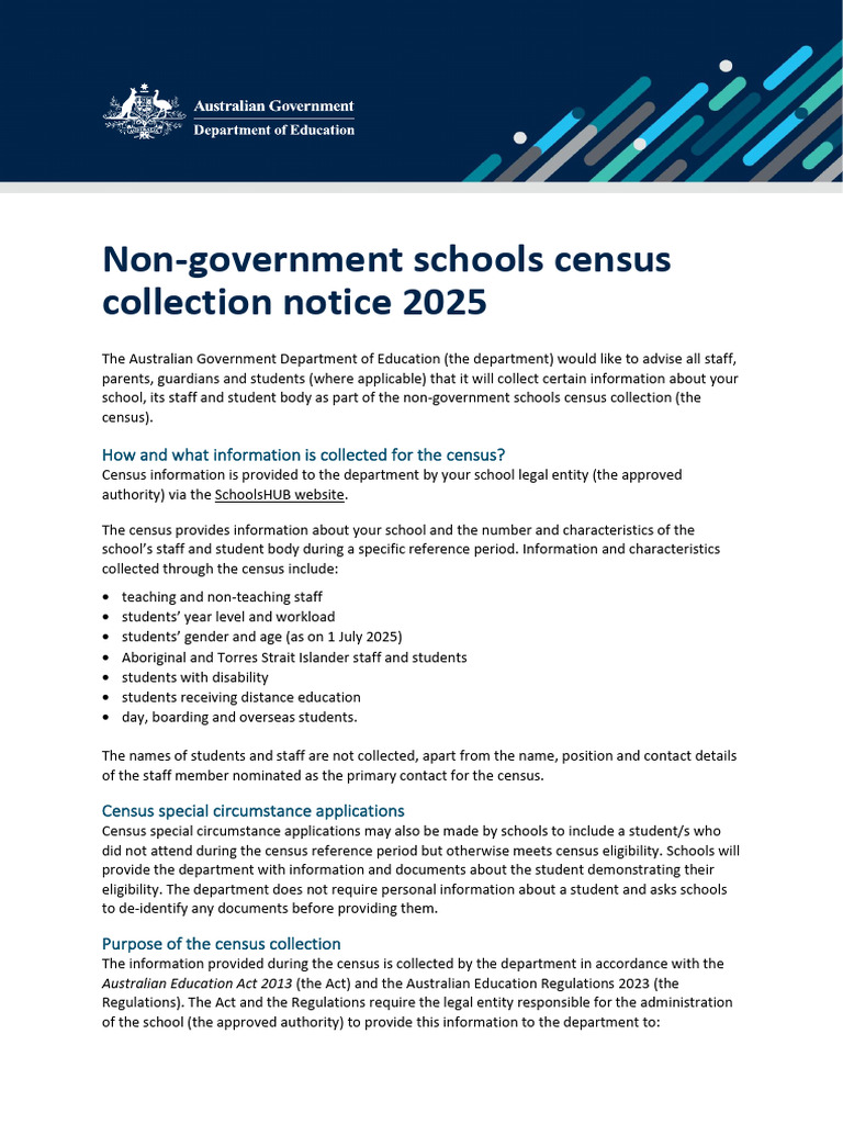 Non-Government Schools Census 2025 Guide | PDF | Privacy | Audit