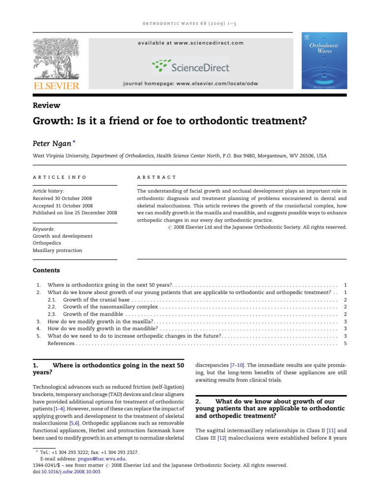 Growth Is It A Friend or Foe To Orthodontic Treatment | PDF ...