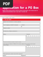 Po Box Application Form Online Access PDF | PDF | Mail | Indemnity