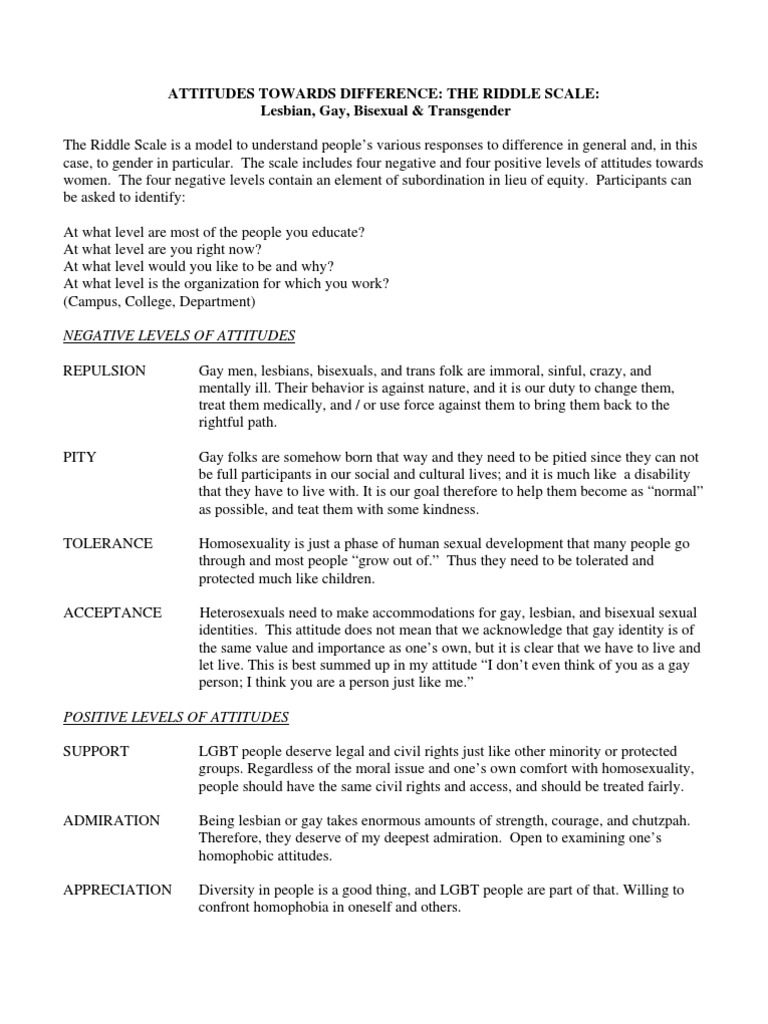 Riddle SCALES Explanation | PDF | Homosexuality | Lesbian