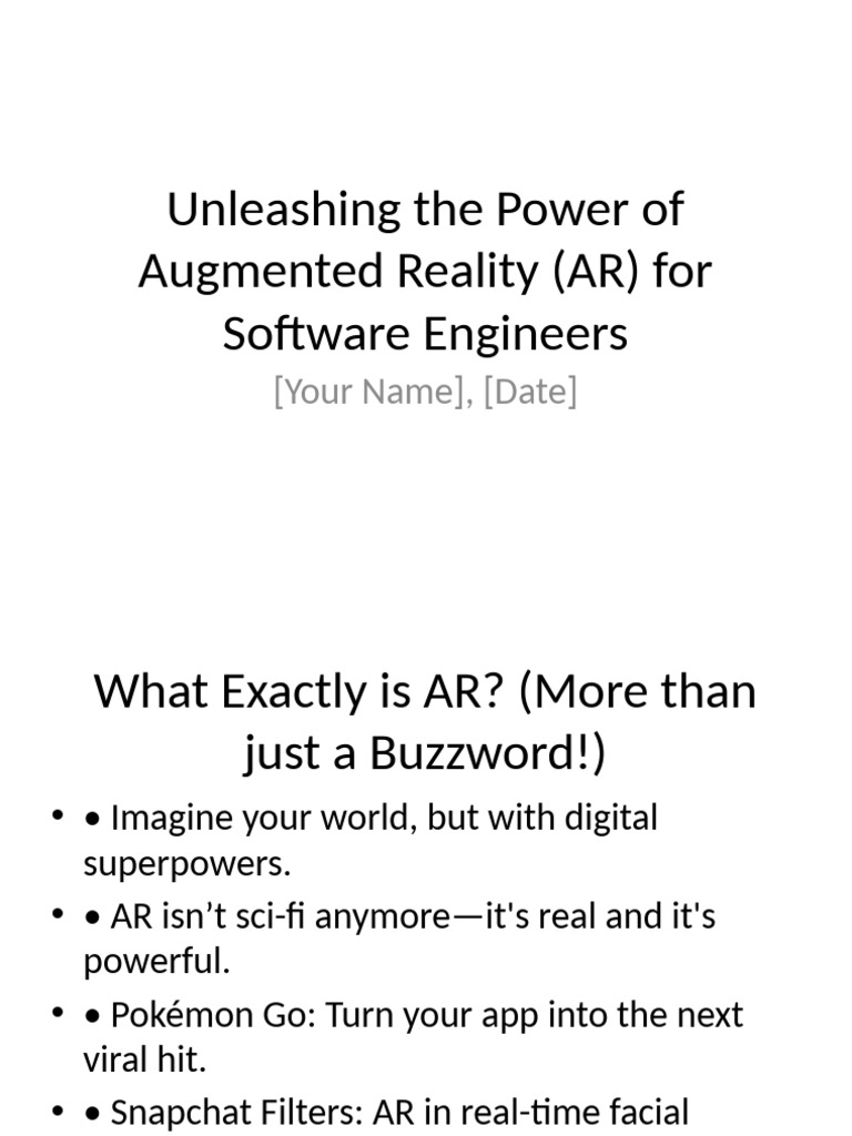 Augmented Reality for Software Engineers | PDF