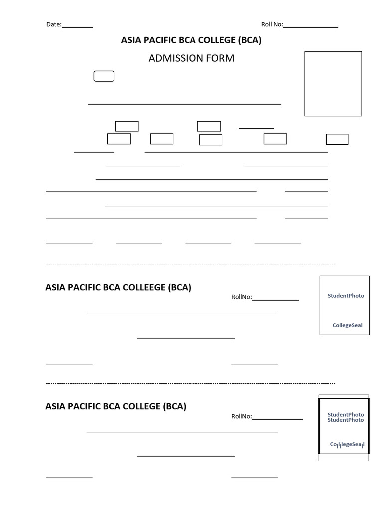 Admission Form BCA SEM 2 | PDF