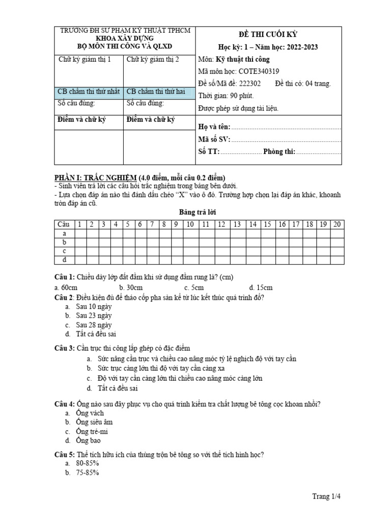 Đề Thi HK1!22!23 de 2 Final | PDF