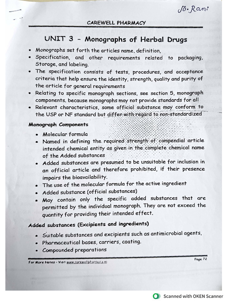 Monographs of Herbal Drugs-IPT | PDF