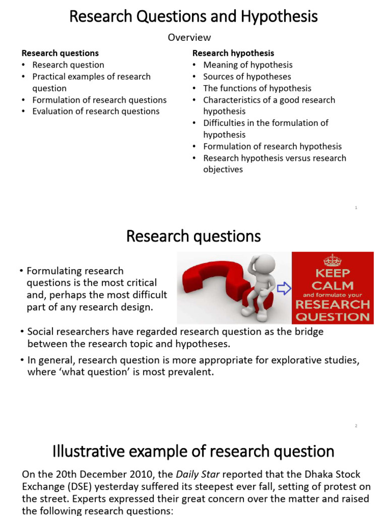 Research Questions and Hypotheses Guide | PDF | Hypothesis | Theory