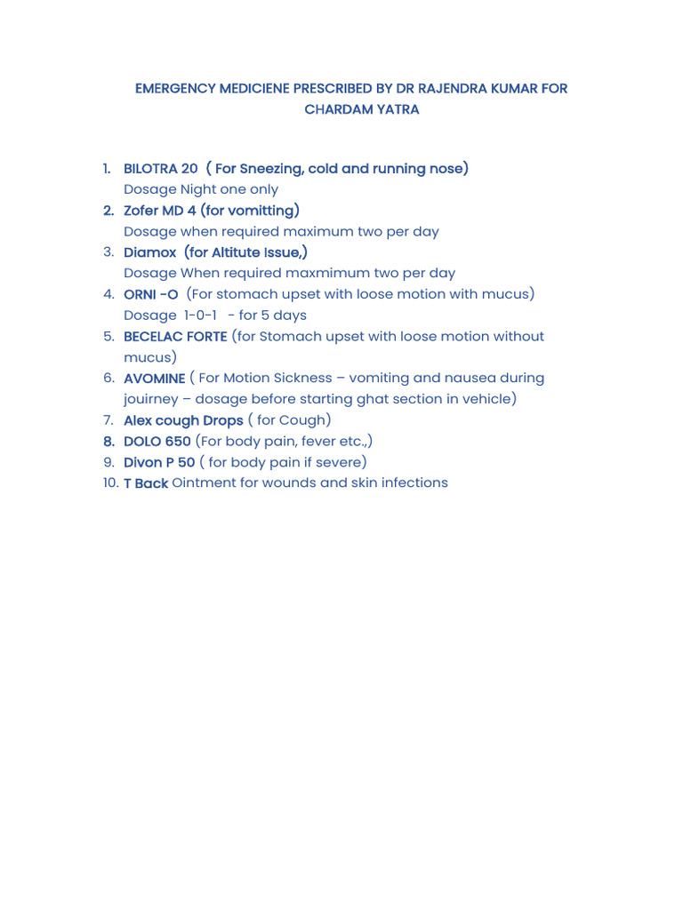Emergency Mediciene | PDF