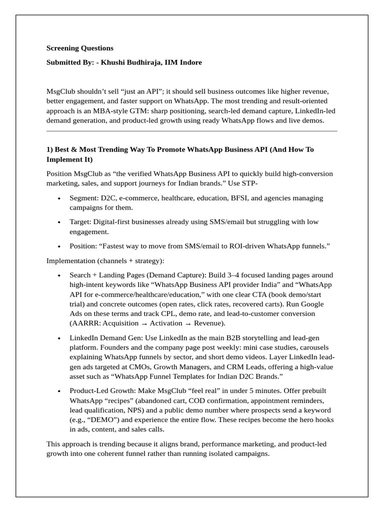 Screening Questions | PDF | Digital Marketing | Linked In