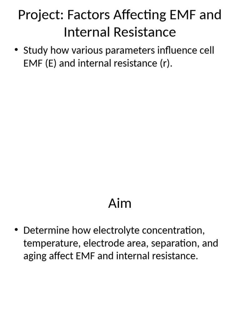 EMF and Internal Resistance Factors | PDF
