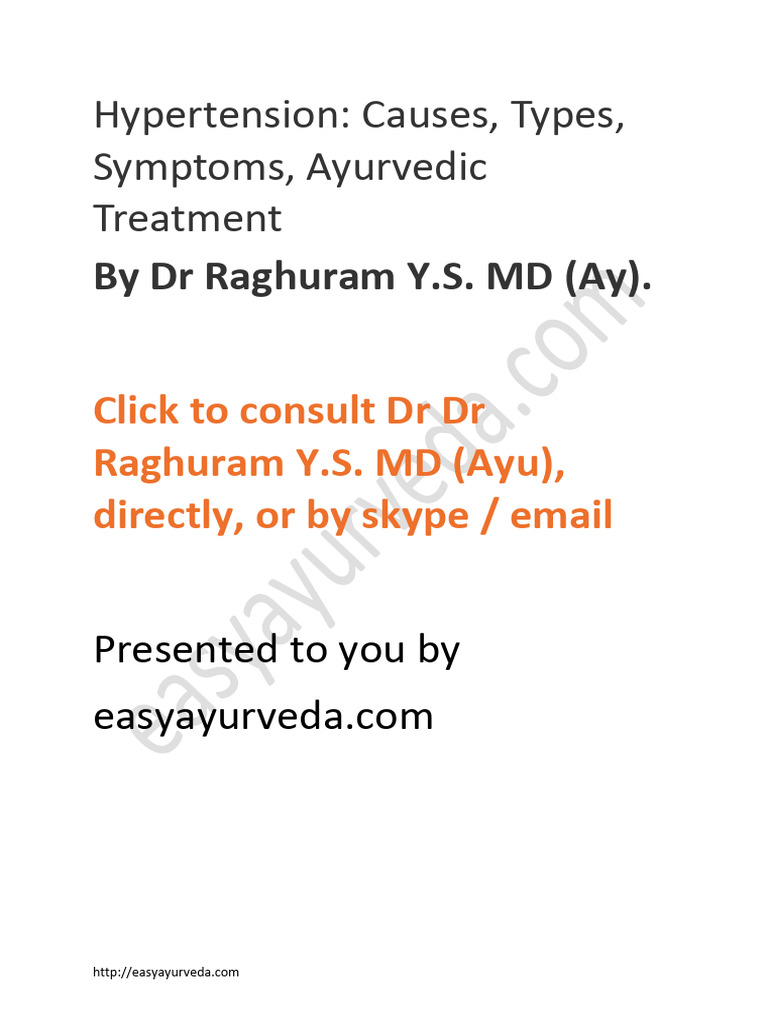 Ayurvedic Solutions for Hypertension | PDF | Hypertension | Diastole