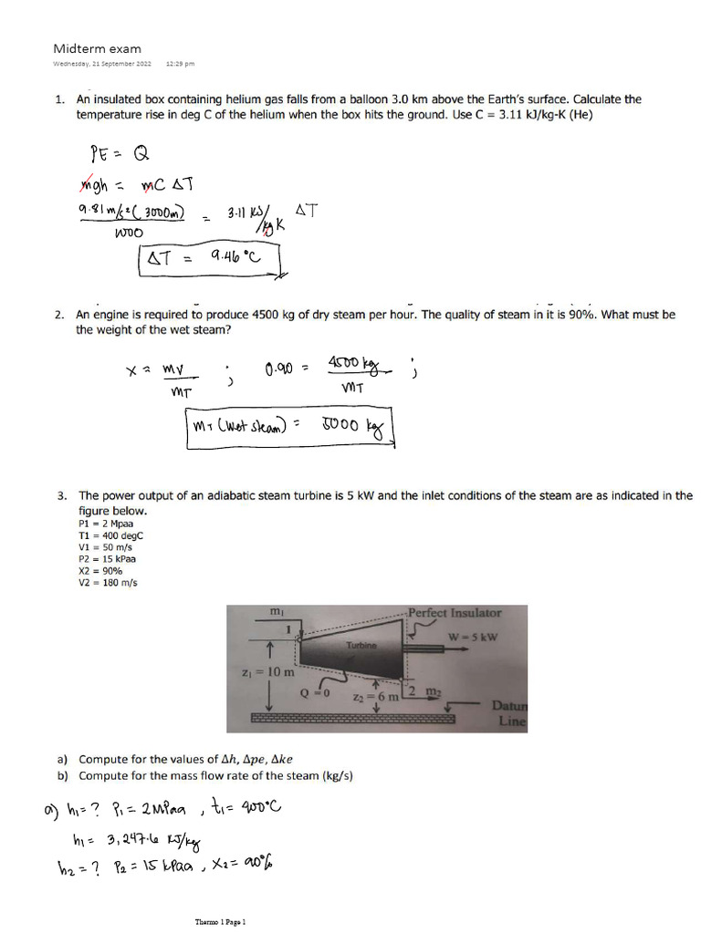 Midterm Exam ME Question and Solution | PDF