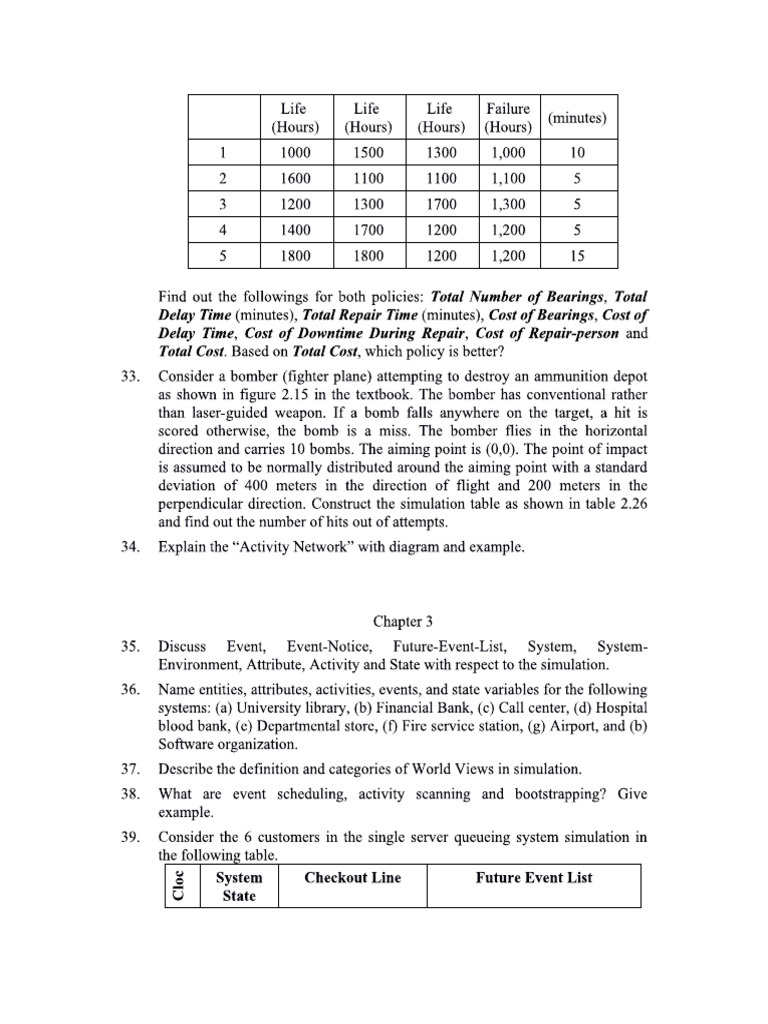 Simulation Sample Questions 3&4 | PDF