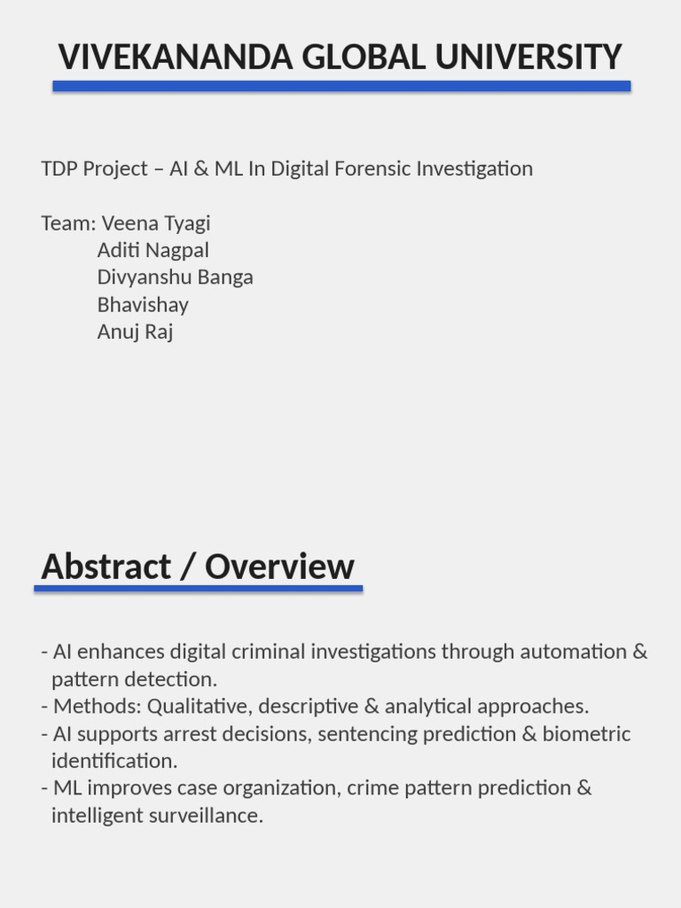 AI & ML in Digital Forensics Overview | PDF | Machine Learning ...