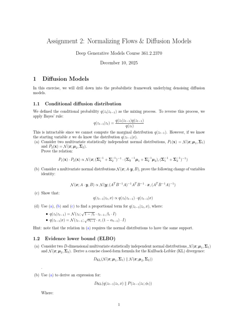 Assignment2 DeepGenModels | PDF | Probability | Statistical Theory