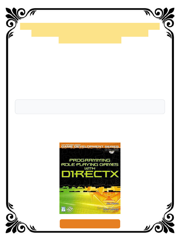 Programming Role Playing Games with DirectX w CD 1st Edition Jim Adams ebook clean-source pdf | PDF