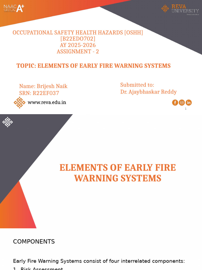 Early Fire Warning Systems Overview | PDF