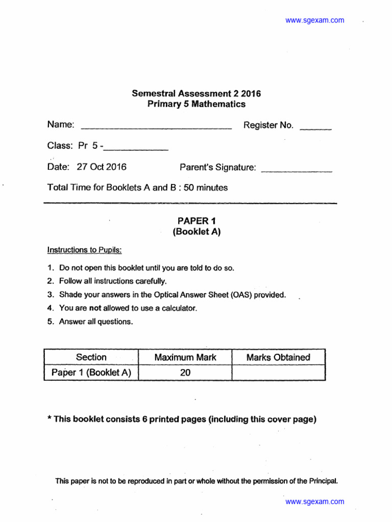 2016-P5-Maths-SA2-Rosyth | PDF