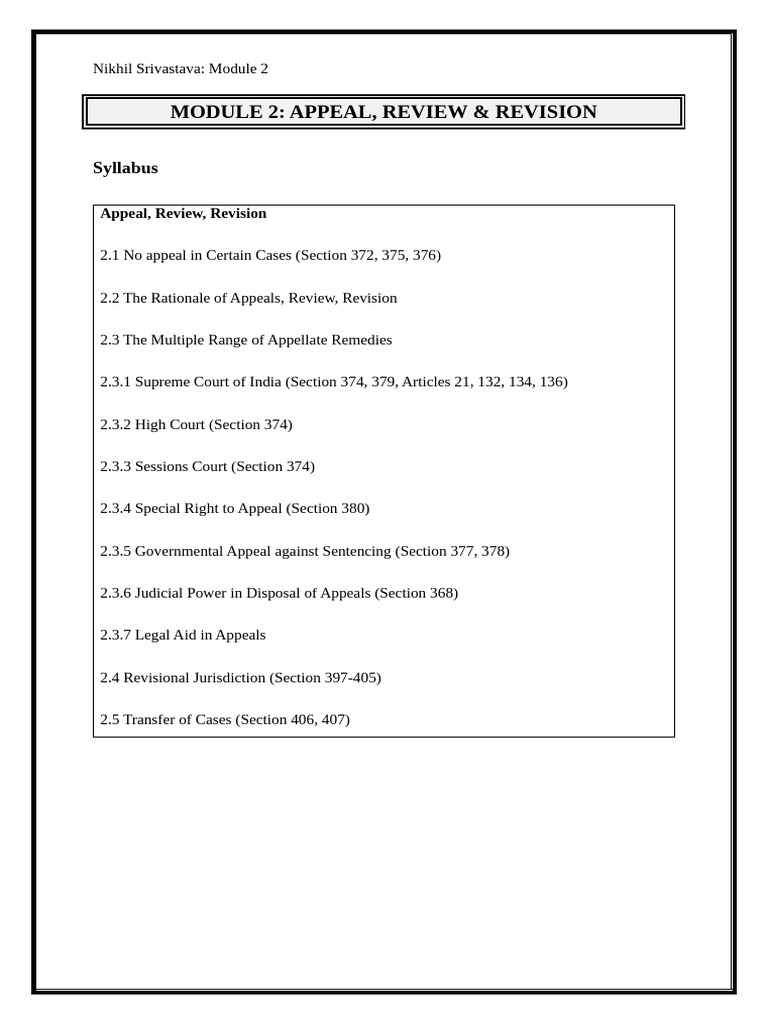 Module 2 - Appeal, Review and Revision | PDF | Acquittal | Criminal ...