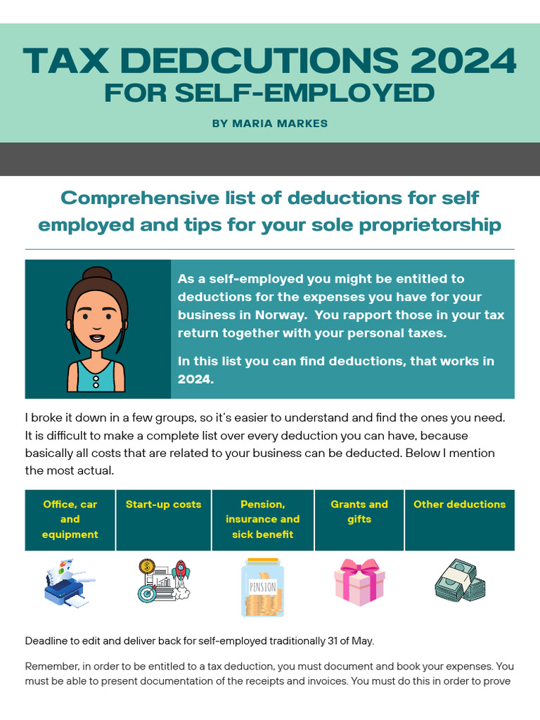 2024 Tax Deductions for Self-Employed | PDF | Depreciation | Tax Deduction
