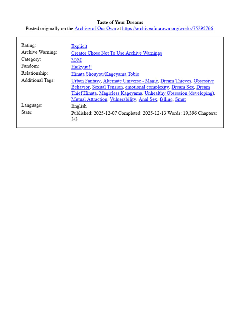 Taste of Your Dreams | PDF