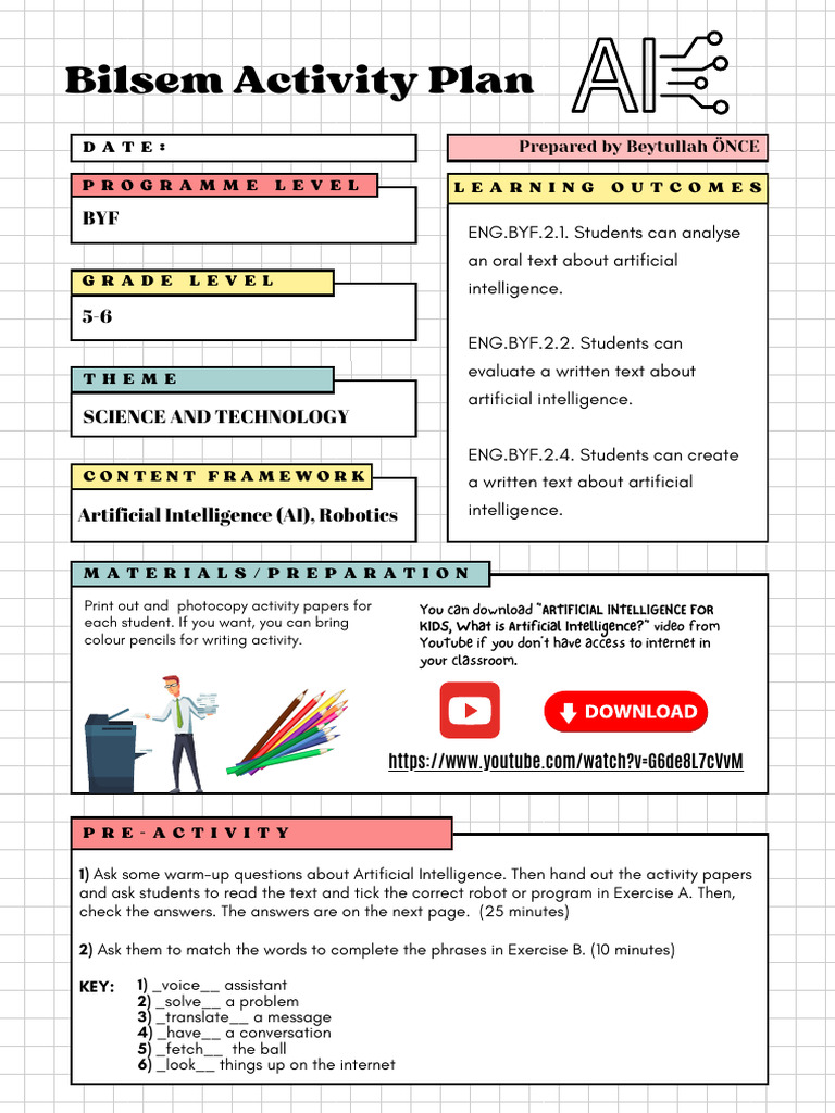 AI Learning Activities for Kids | PDF | Artificial Intelligence ...