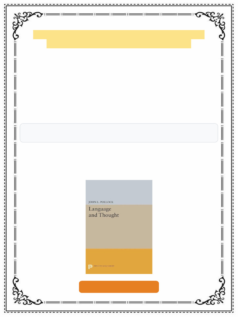 Language and Thought John L. Pollock Ebook Collectorâ ™s PDF | PDF ...