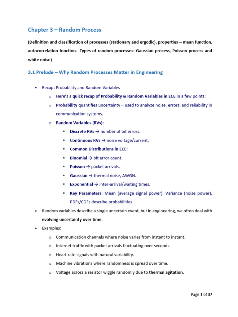 Understanding Random Processes in Engineering | PDF | Discrete Time And ...