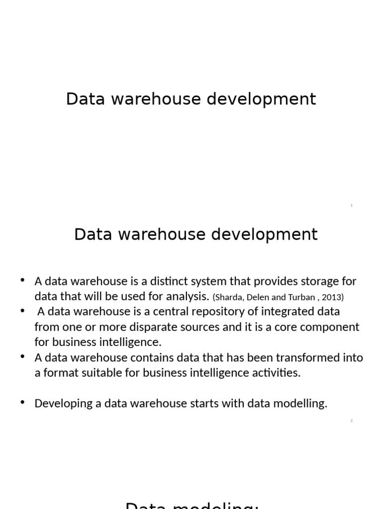Lecture 2 - Data Warehouse Development-1 | PDF | Data Warehouse | Databases