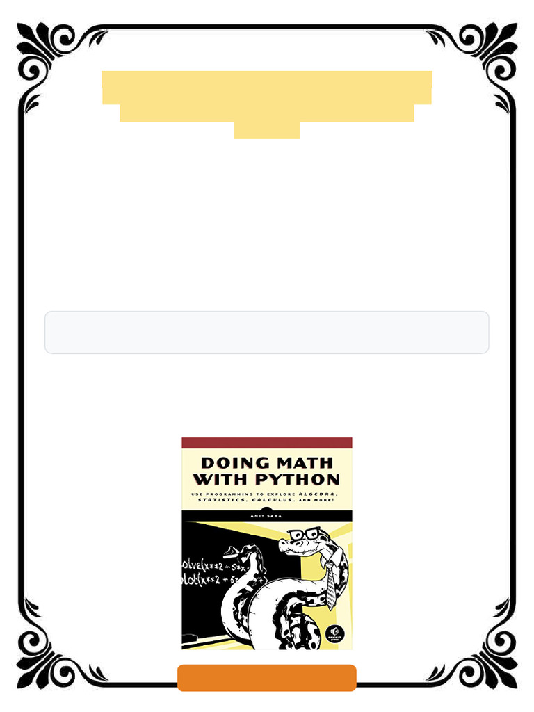 Doing Math with Python Use Programming to Explore Algebra Statistics ...